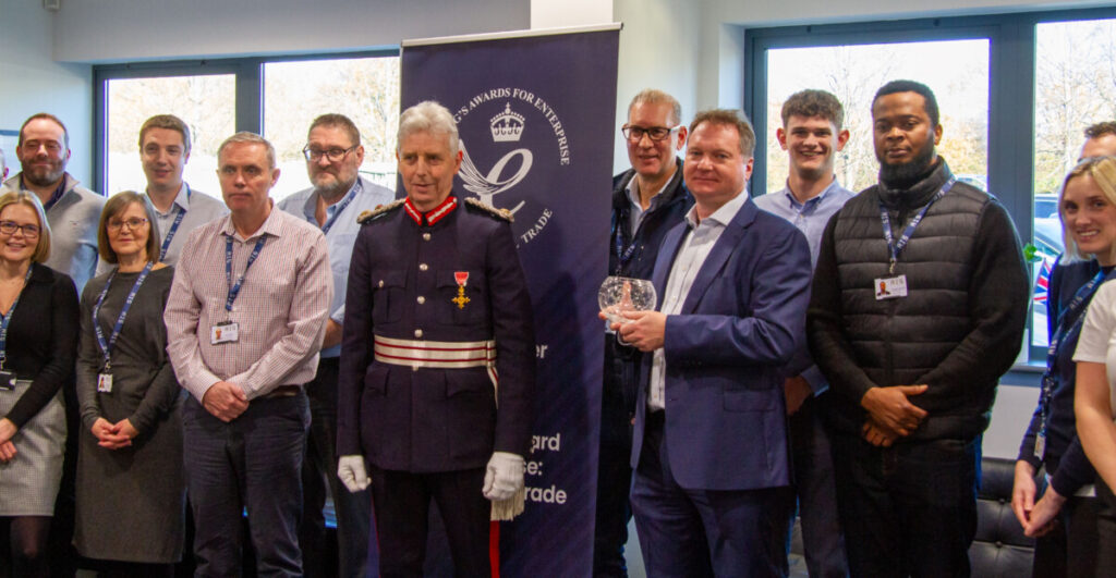 Edward Gillespie OBE, the Lord Lieutenant of Gloucestershire presents ...